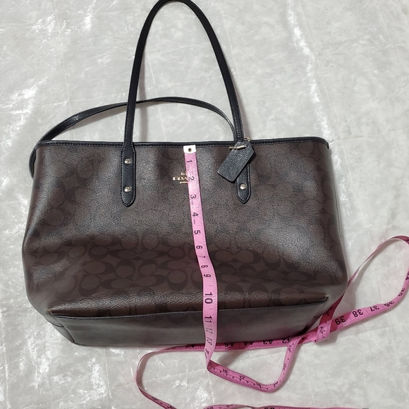 Coach | Bags | Coach Monogram Tote Bag Brown Black Bag | Poshmark
